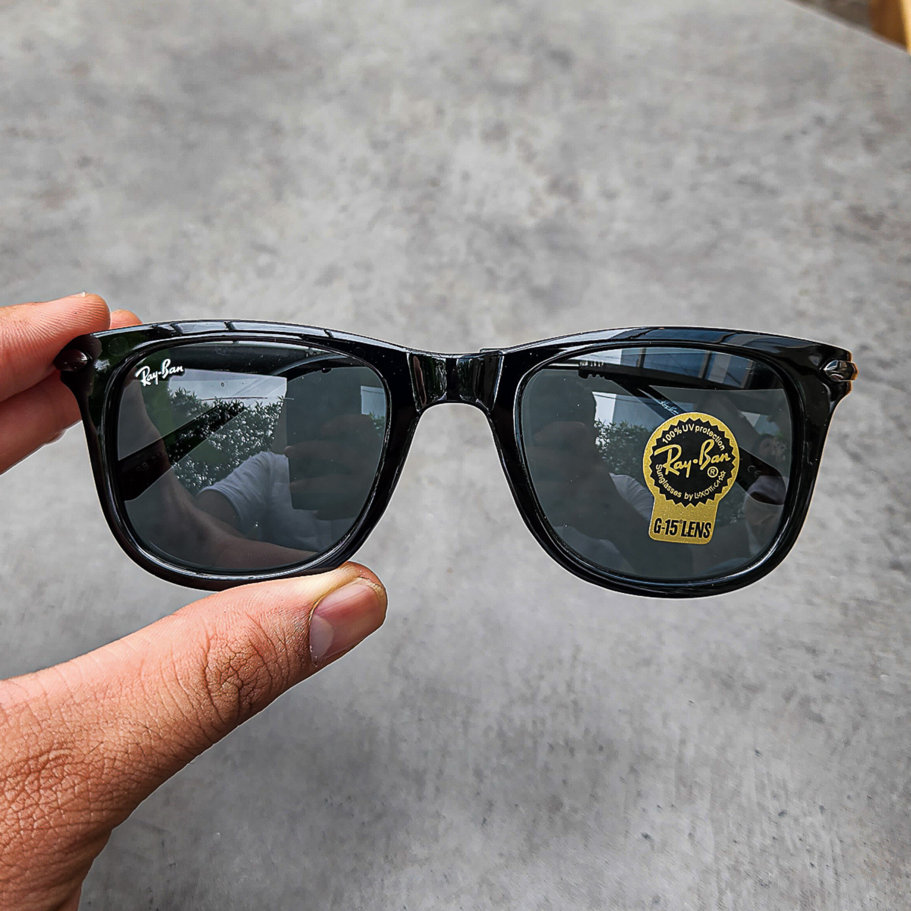 RAY-BAN New Modern Addition Black & Black 2148 Square Sunglass For Uni ...