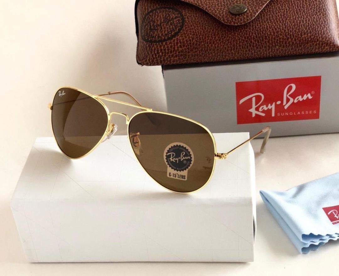 RAY-BAN Brown & Gold 3026 Aviator Hot Favourite Wintage Sunglass For U ...